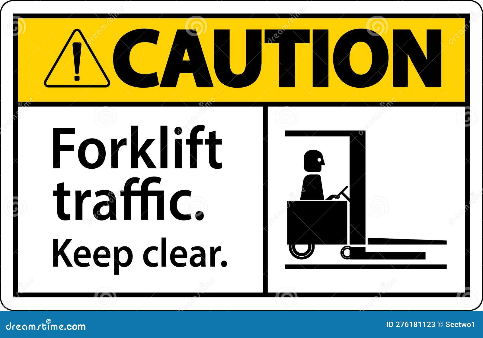 Forklift Traffic Only Sign On White Background Vector Illustration ...