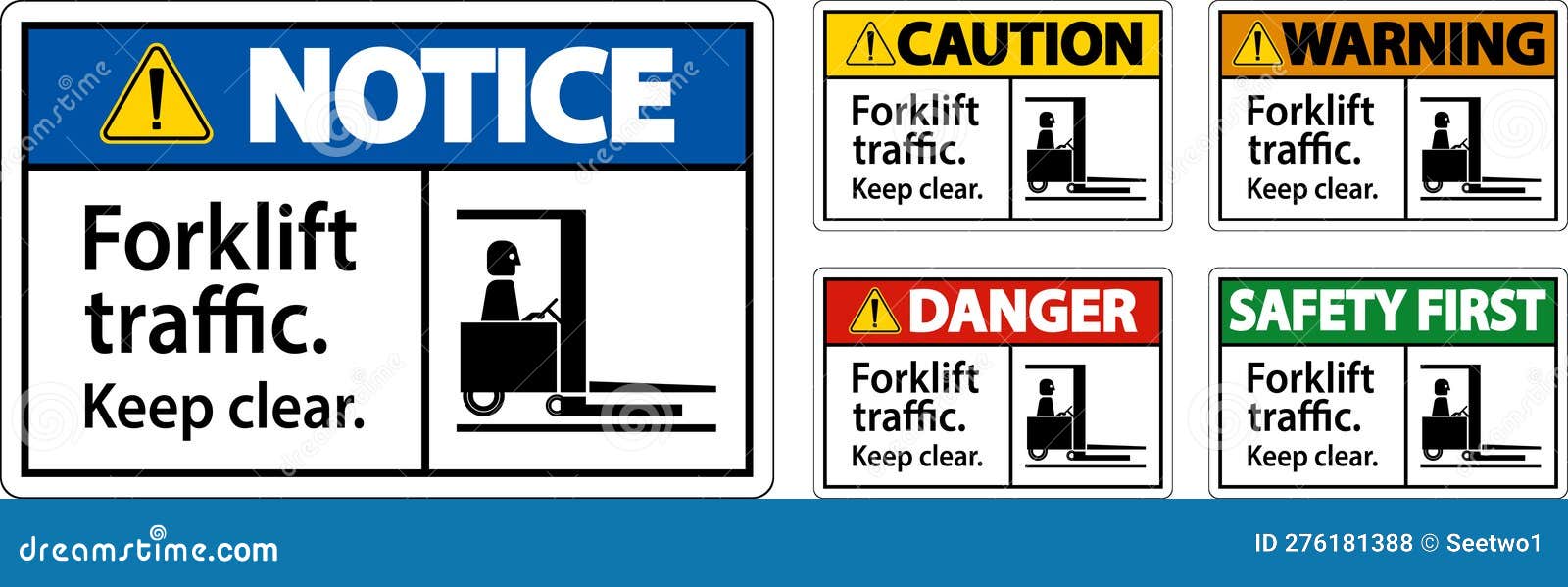 Caution Forklift Traffic Keep Clear Sign Stock Vector - Illustration of ...
