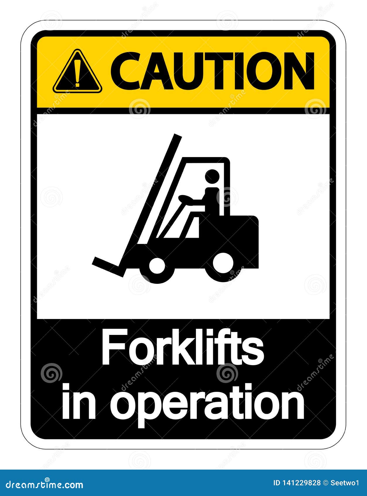 Symbol Caution Forklifts in Operation Sign on White Background Stock ...