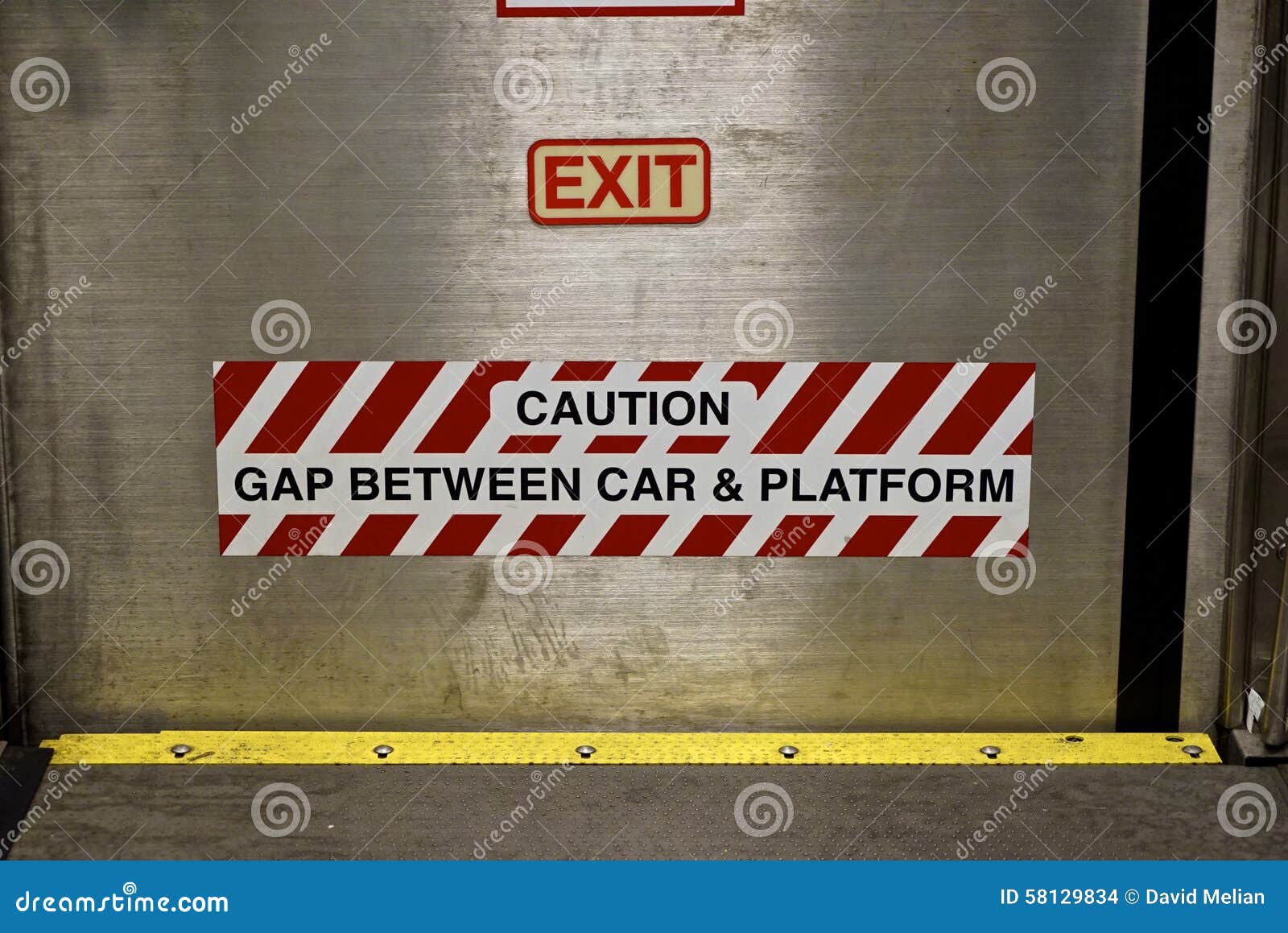 Caution Gap between Car and Platform Stock Photo - Image of sign ...