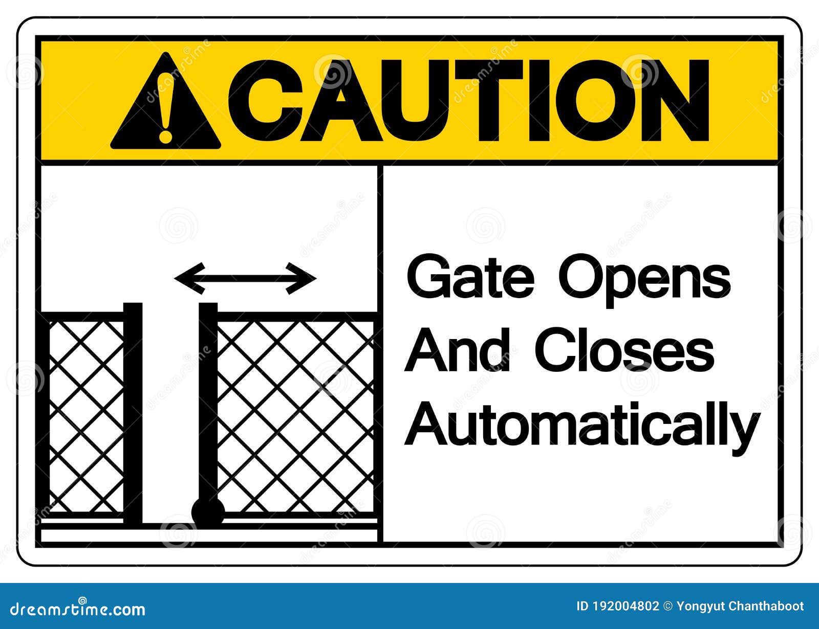 Caution Gate Opens and Closes Automatically Symbol Sign, Vector ...