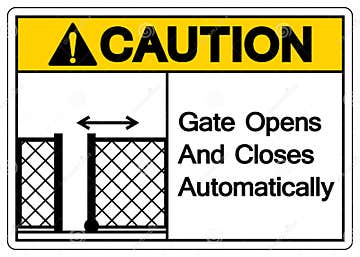 Caution Gate Opens and Closes Automatically Symbol Sign, Vector ...
