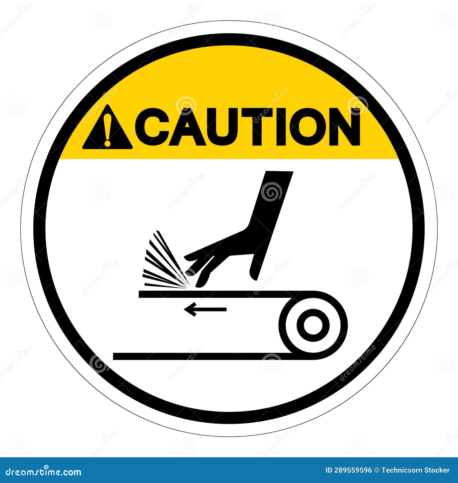 Caution Hand Abrasion Belt Drive Symbol Sign, Vector Illustration ...