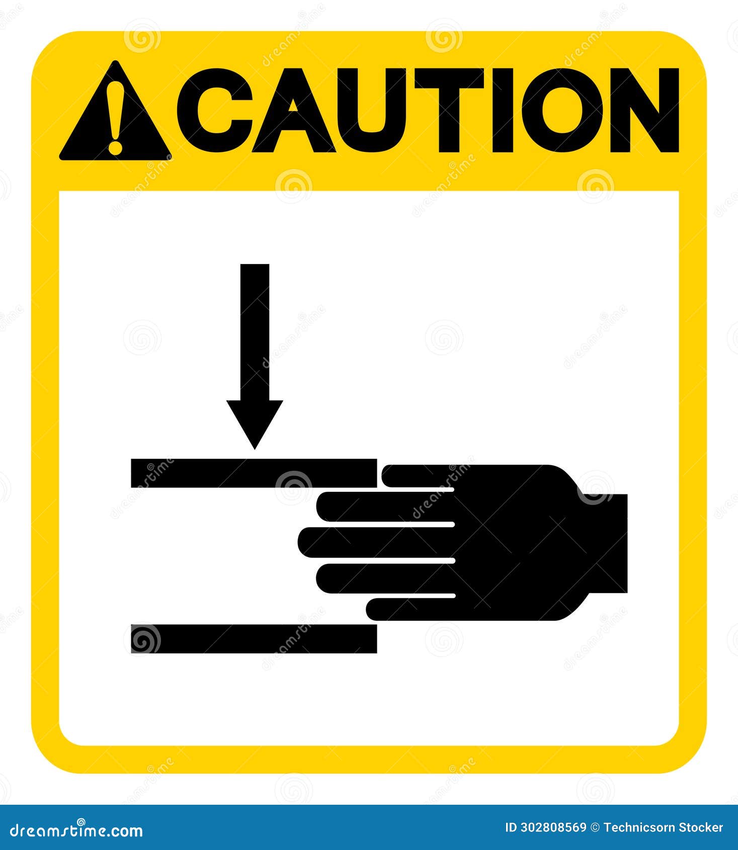 Caution Hand Crush Force from Above Symbol Sign, Vector Illustration ...