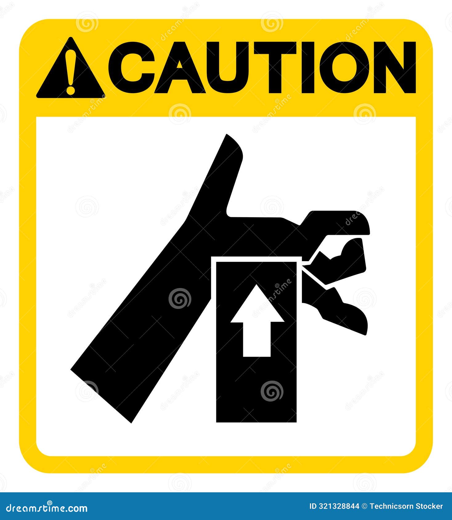 Caution Hand Crush Force from Below Symbol Sign, Vector Illustration ...