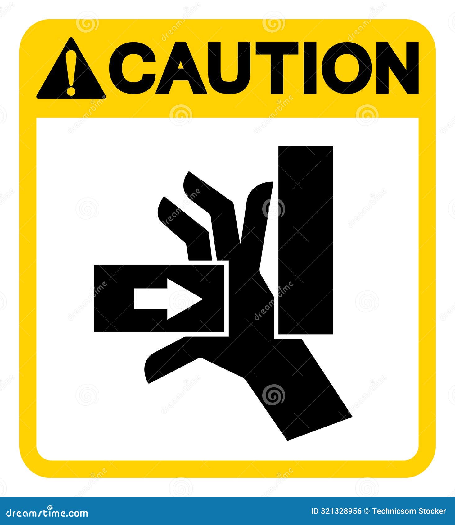 Caution Hand Crush Force from Right Symbol Sign, Vector Illustration ...