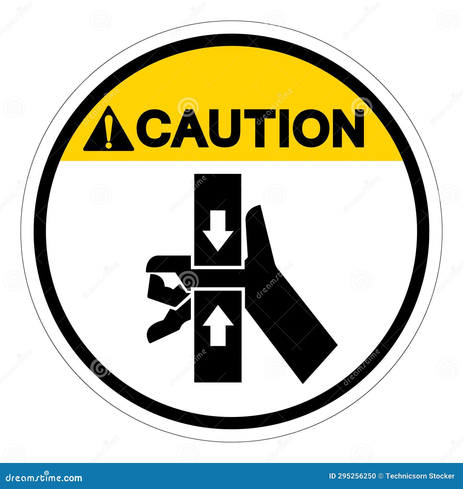 Caution Hand Crush Force from Top and Bottom Symbol Sign, Vector ...