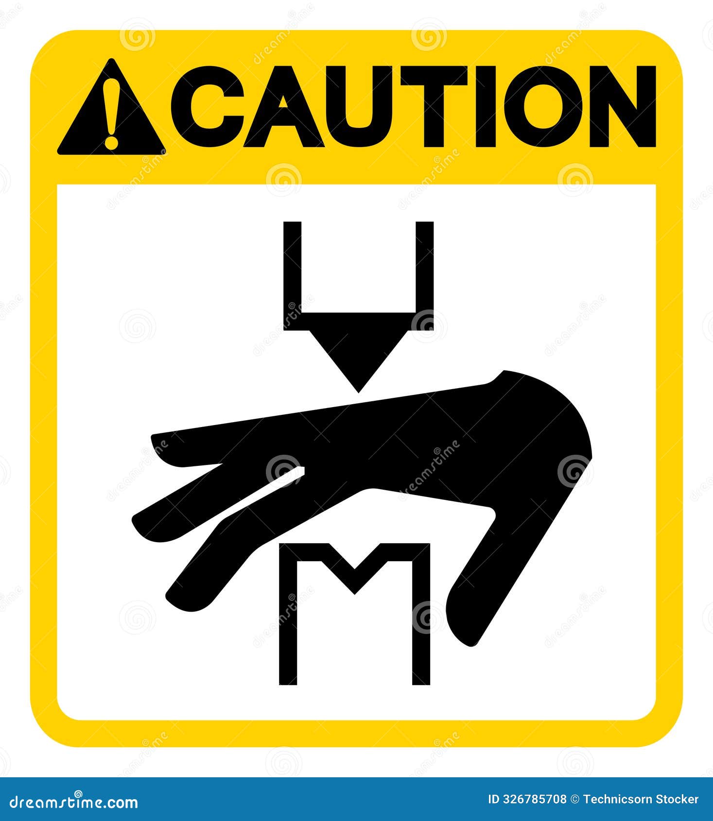 Caution Hand Crush Hazard Symbol Sign, Vector Illustration, Isolate on ...