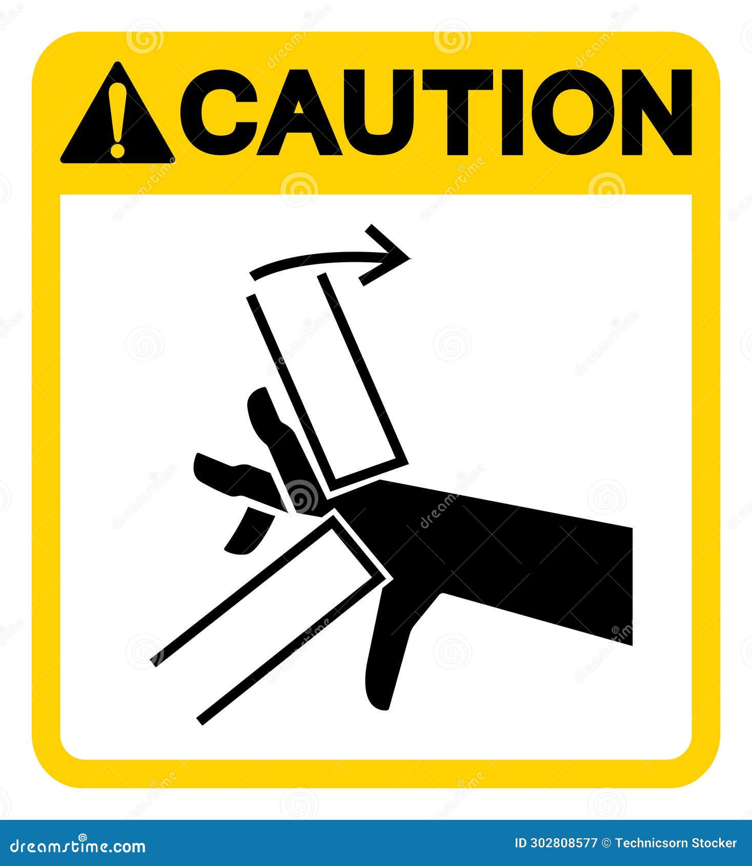 Caution Hand Crush Pinch Point Symbol Sign, Vector Illustration ...