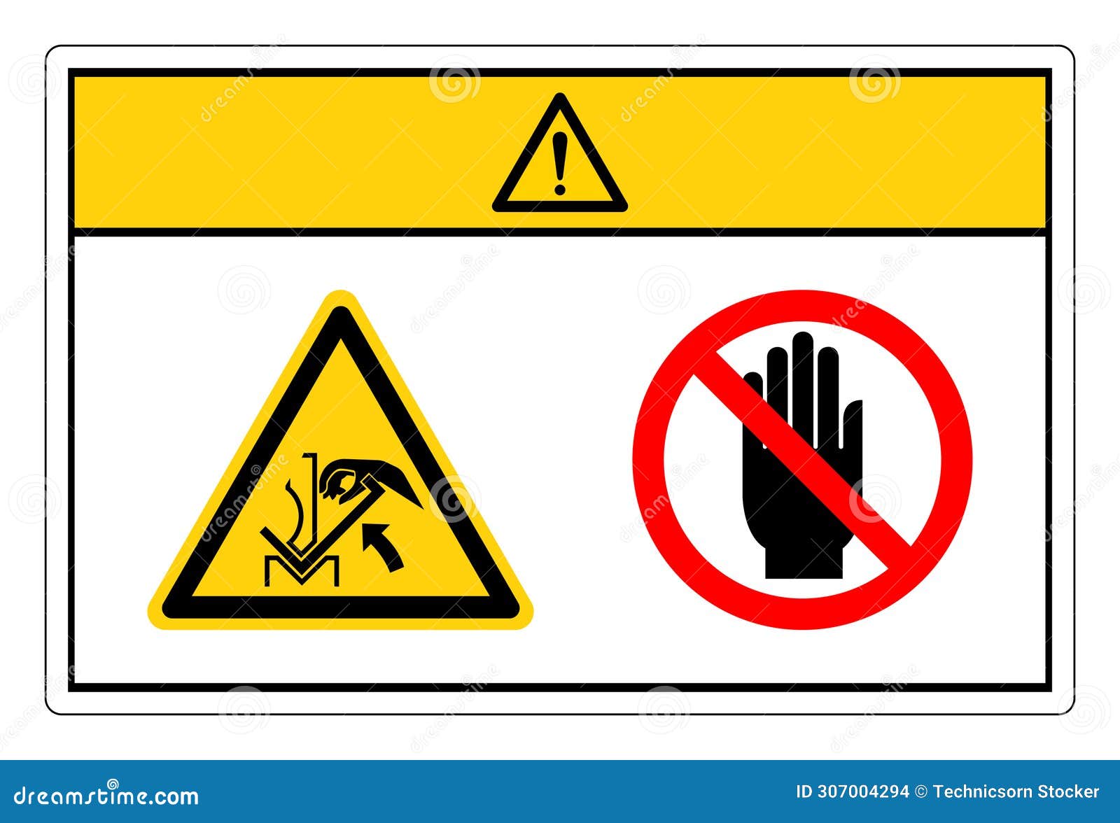 Caution Hand Crush in Press Brake Do Not Touch Symbol Sign, Vector ...