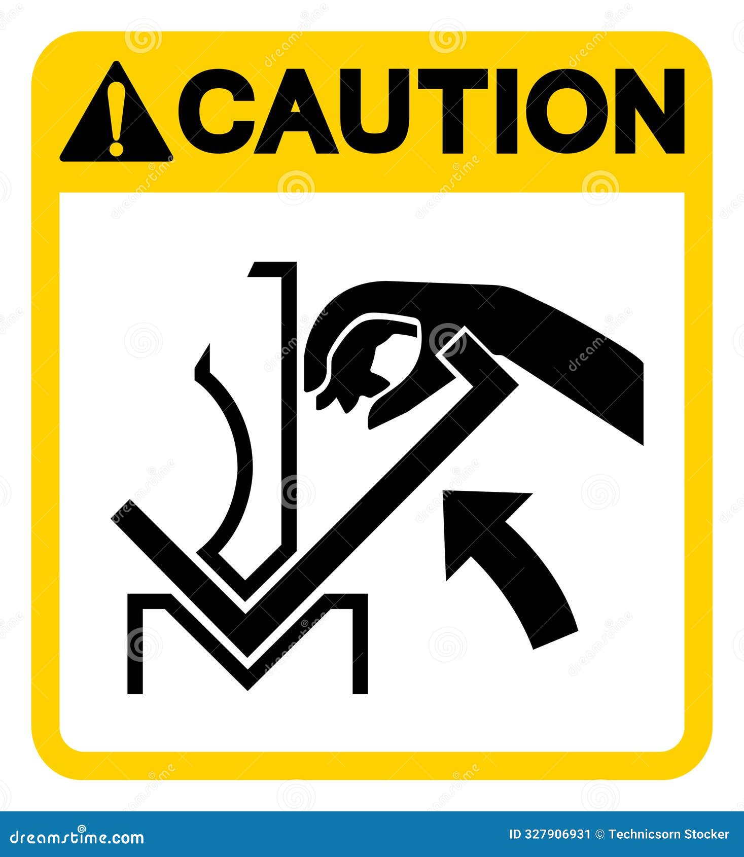 Caution Hand Crush in Press Brake Symbol Sign, Vector Illustration ...