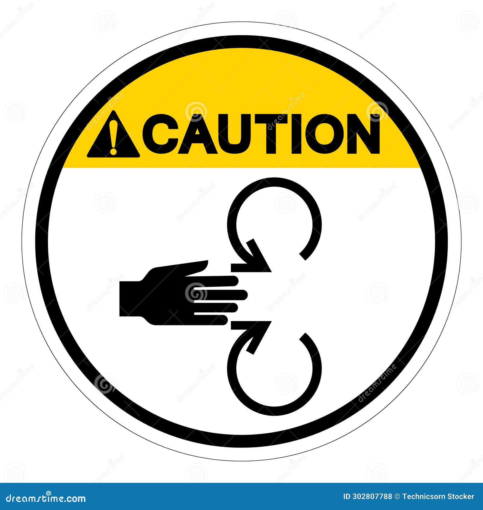 Caution Hand Crush of Rotating Hazard Guard Symbol Sign, Vector ...
