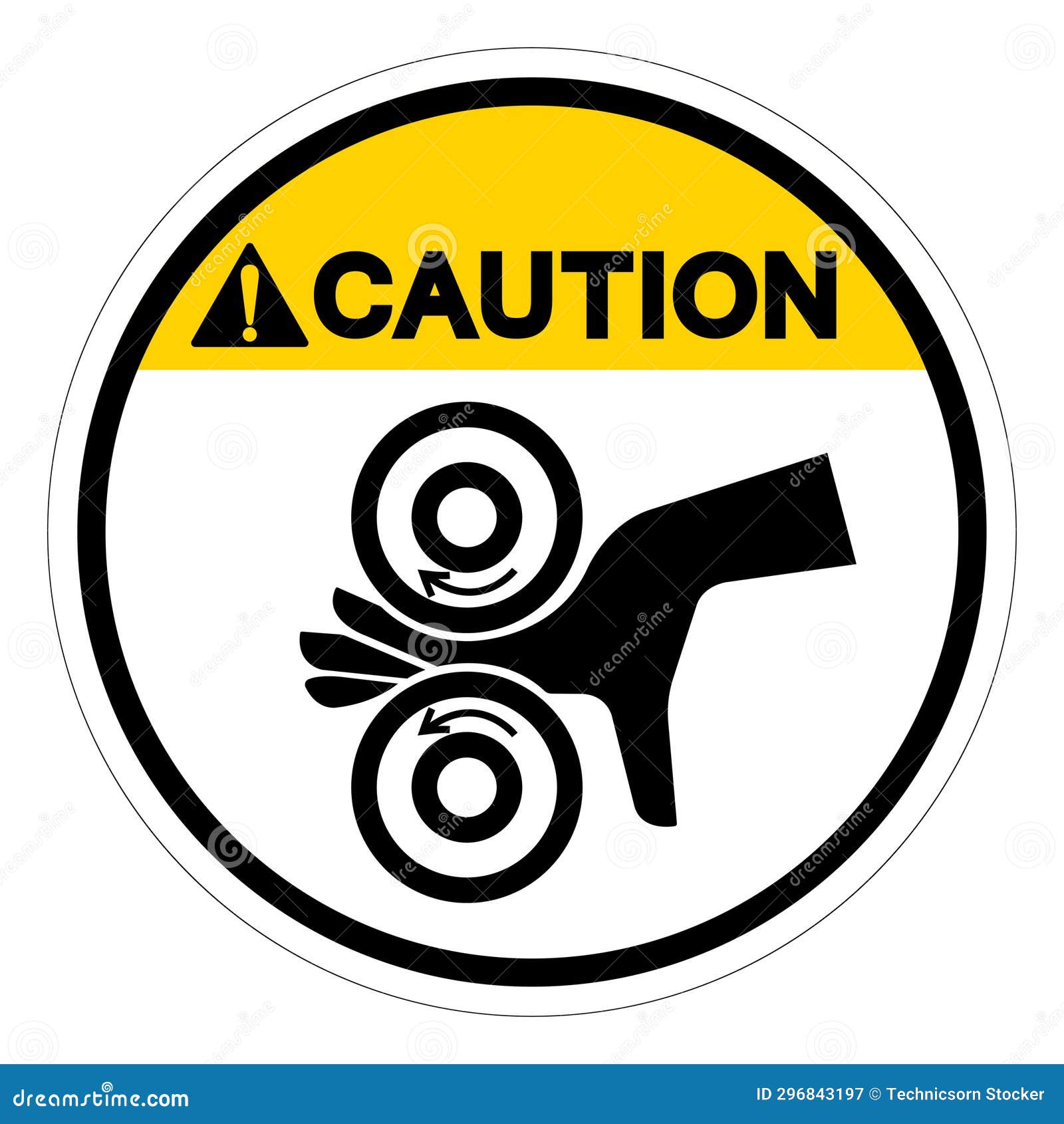 Caution Hand Entangle Left Symbol Sign, Vector Illustration, Isolate on ...