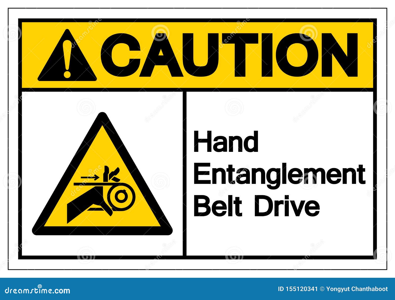 Caution Hand Entanglement Belt Drive Symbol Sign, Vector Illustration ...