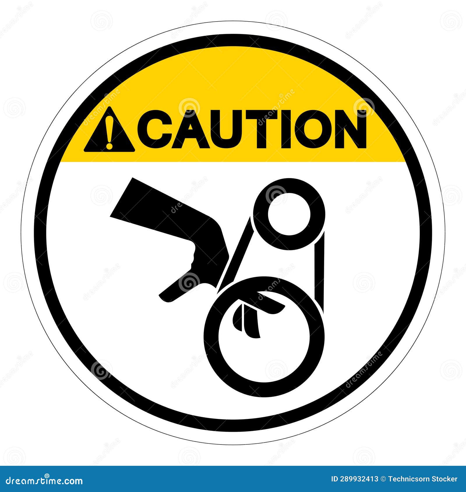 Caution Hand Entanglement Belt Drive Symbol Sign, Vector Illustration ...