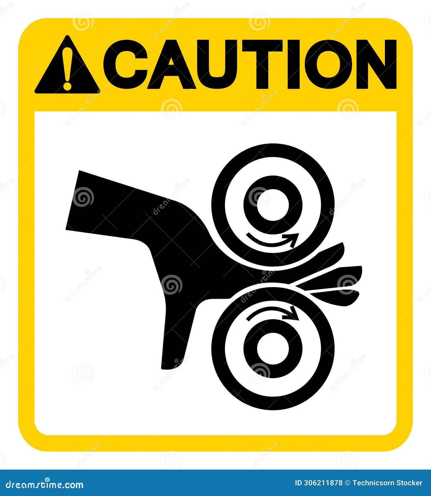 Caution Entanglement Hazard Finger Symbol Sign, Vector Illustration ...