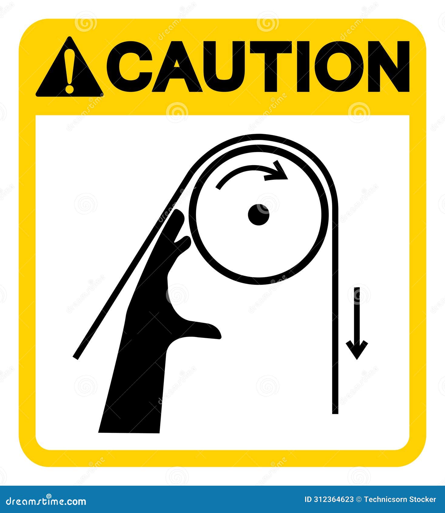 Caution Entanglement Hazard Finger Symbol Sign, Vector Illustration ...