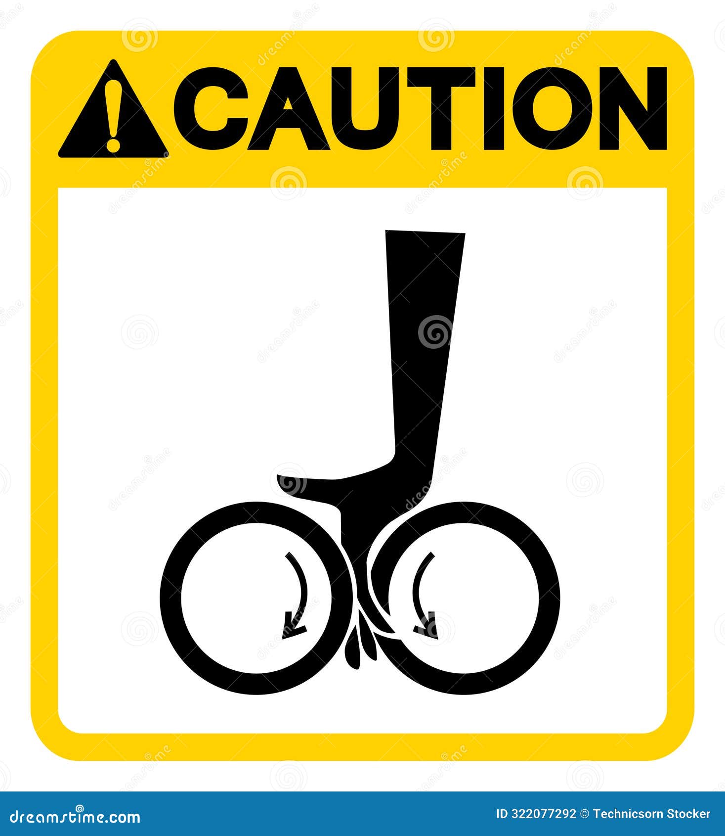 Caution Hand Entanglement Rollers Symbol Sign, Vector Illustration ...