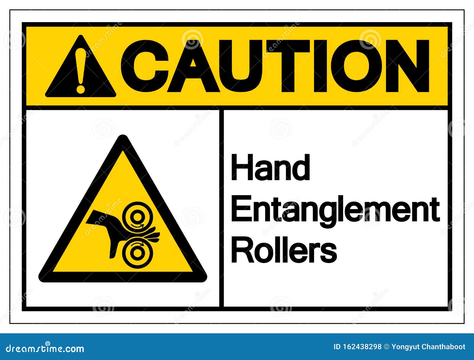 Caution Hand Entanglement Rollers Symbol Sign, Vector Illustration ...