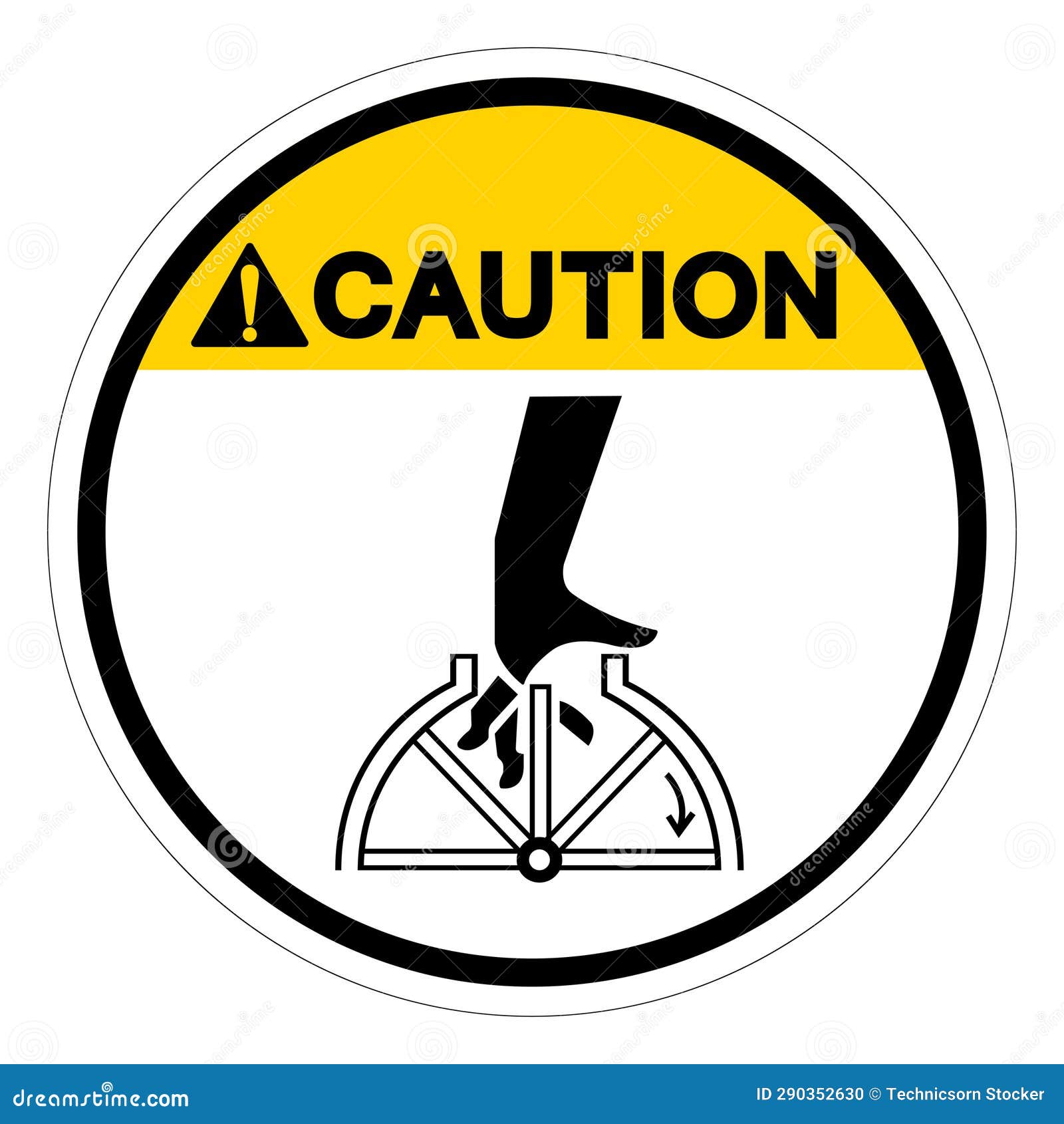 Caution Hand Entanglement Rotating Symbol Sign, Vector Illustration ...