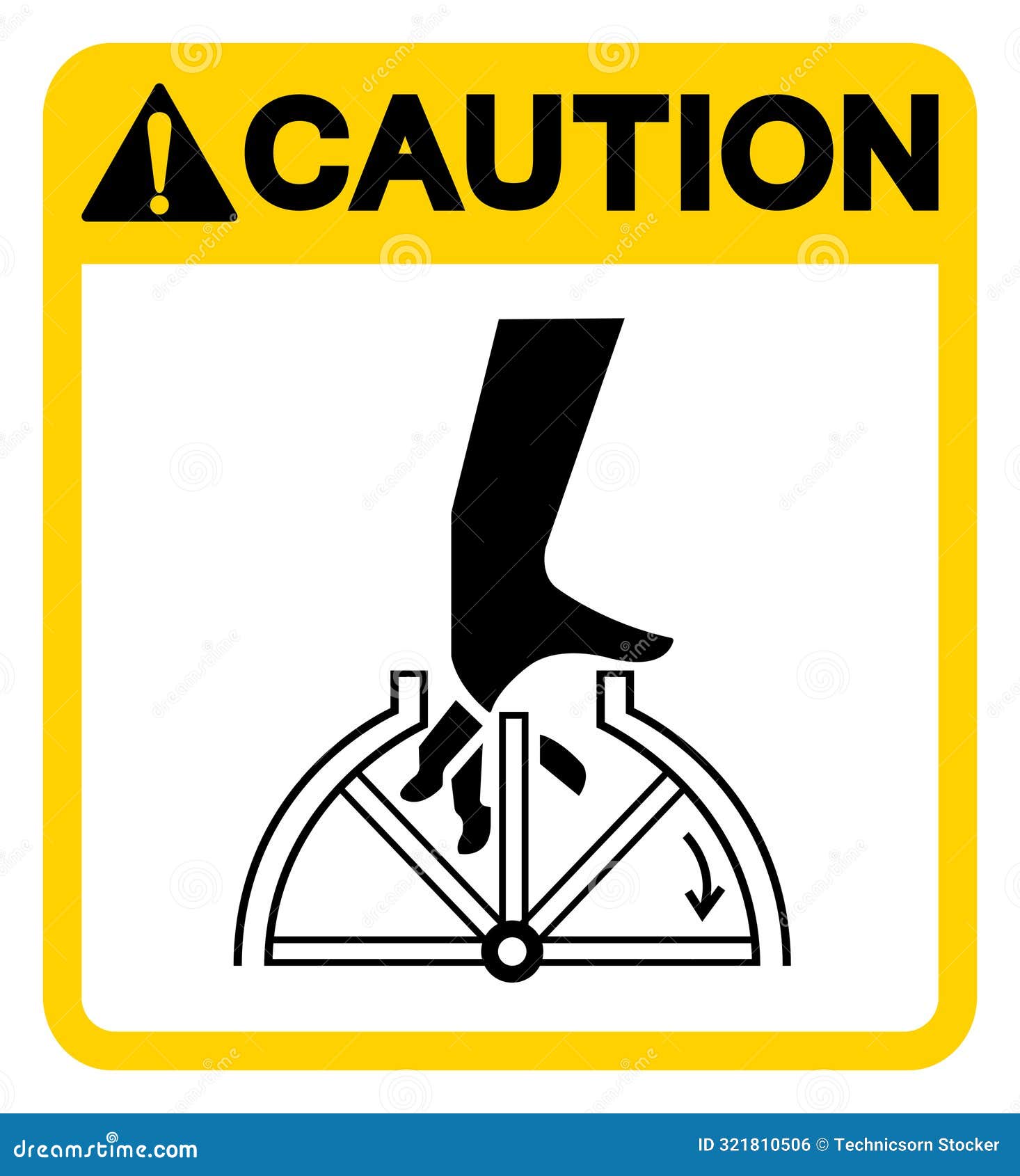 Caution Hand Entanglement Rotating Symbol Sign, Vector Illustration ...