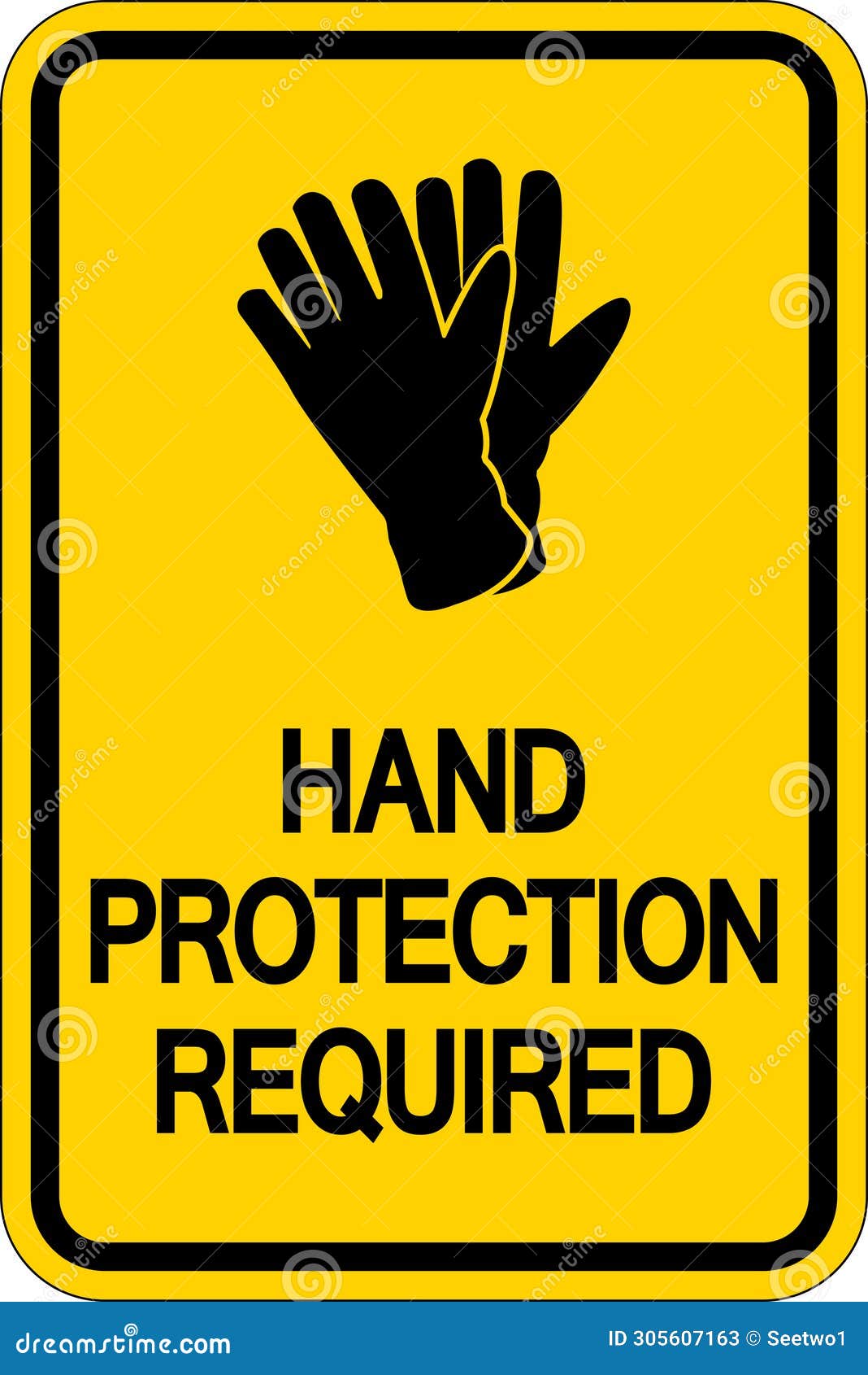Caution Hand Protection Required Sign Stock Vector - Illustration of ...