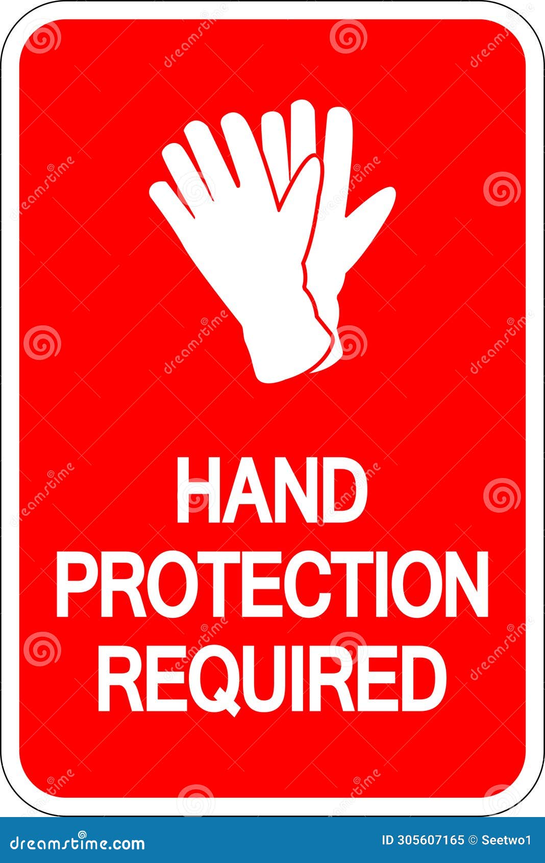 Caution Hand Protection Required Sign Stock Vector - Illustration of ...