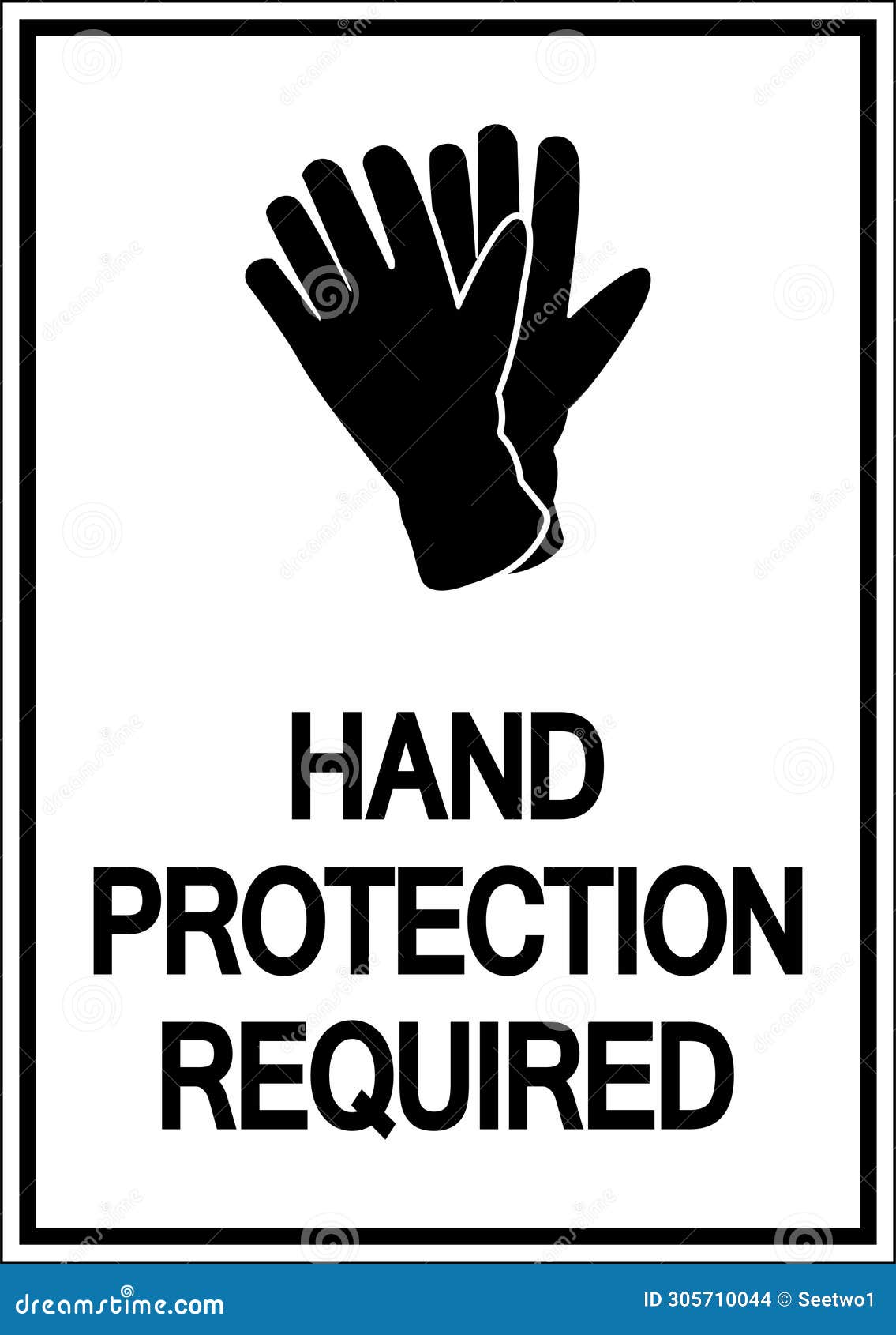 Caution Hand Protection Required Sign Stock Vector - Illustration of ...