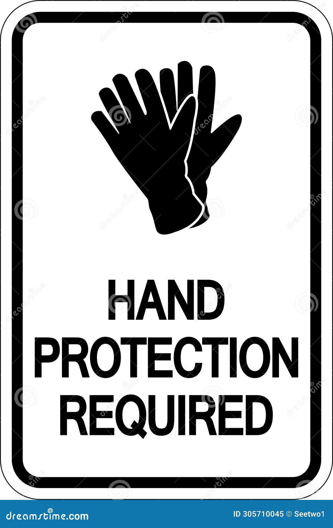 Caution Hand Protection Required Sign Stock Vector - Illustration of ...