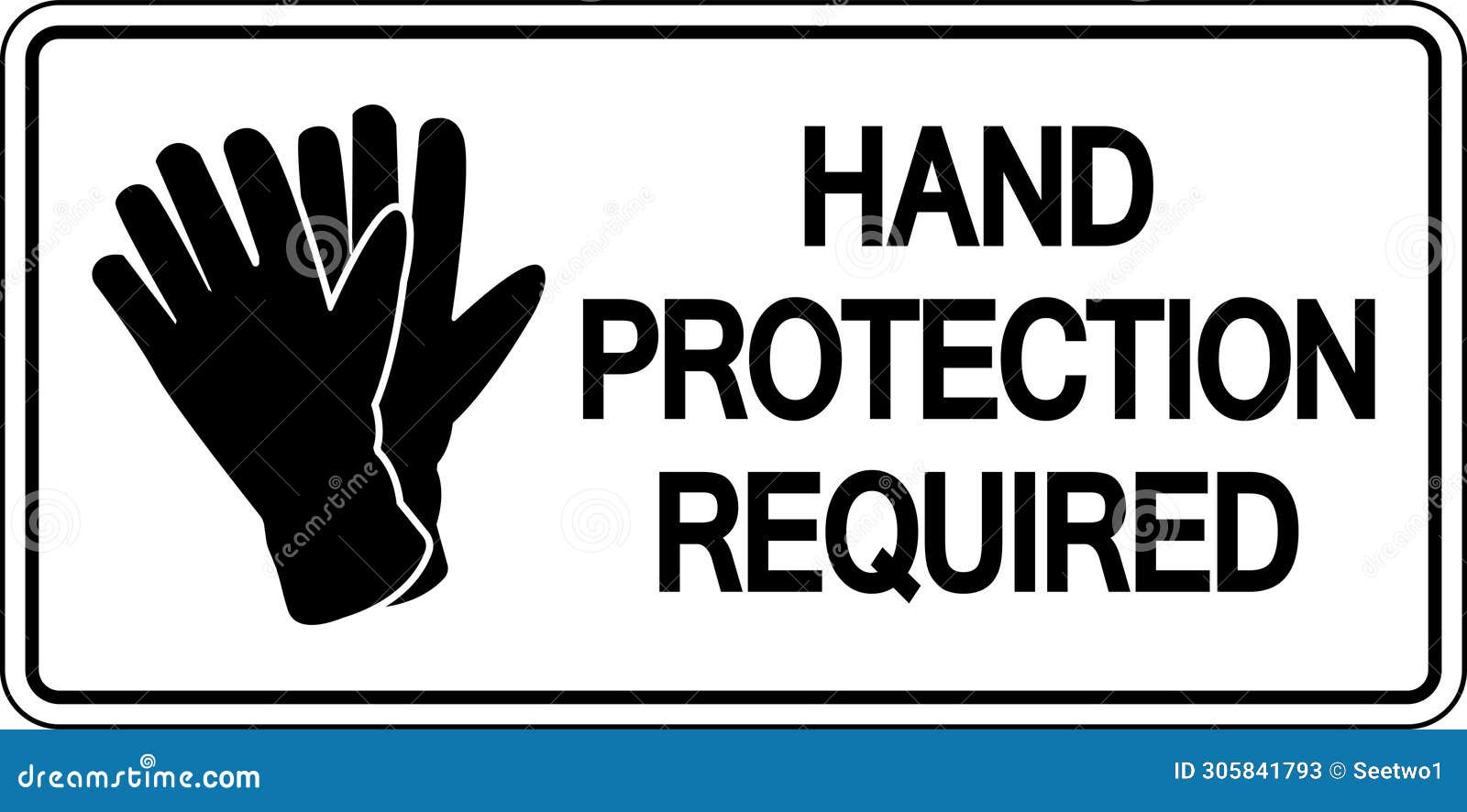 Caution Hand Protection Required Sign Stock Vector - Illustration of ...