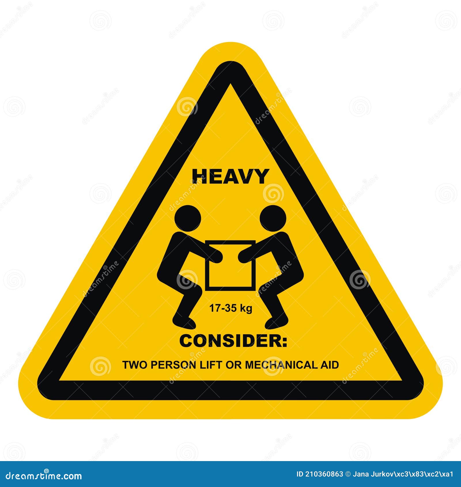 Caution, Handling Heavy Loads, Yellow Background, Eps. Stock Vector ...