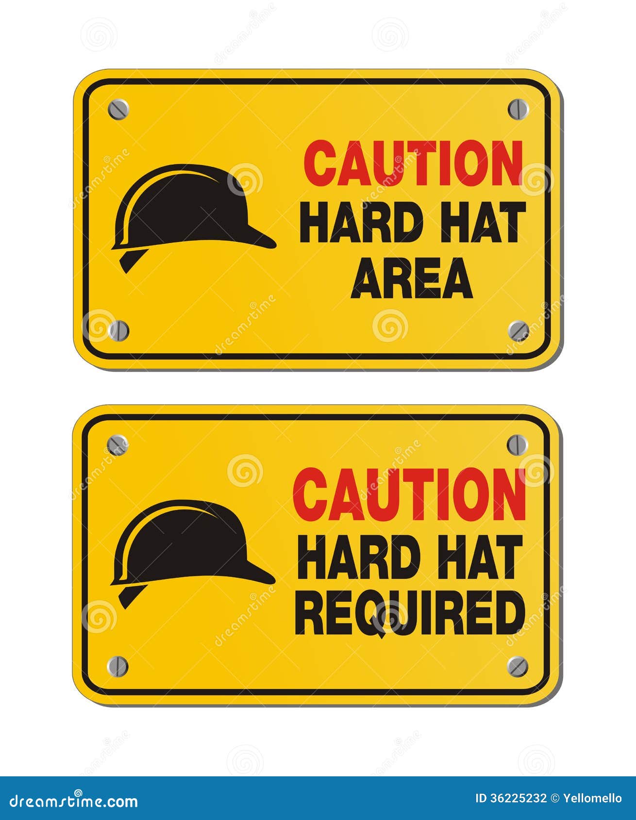 Caution Hard Hats Required Symbol Sign, Vector Illustration, Isolate On ...