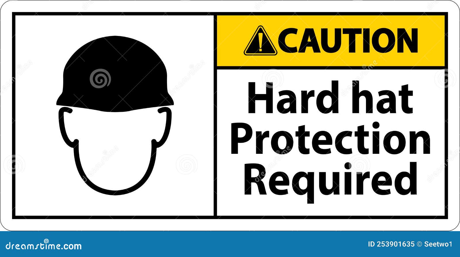 Caution Hard Hats Required Symbol Sign, Vector Illustration, Isolate On ...