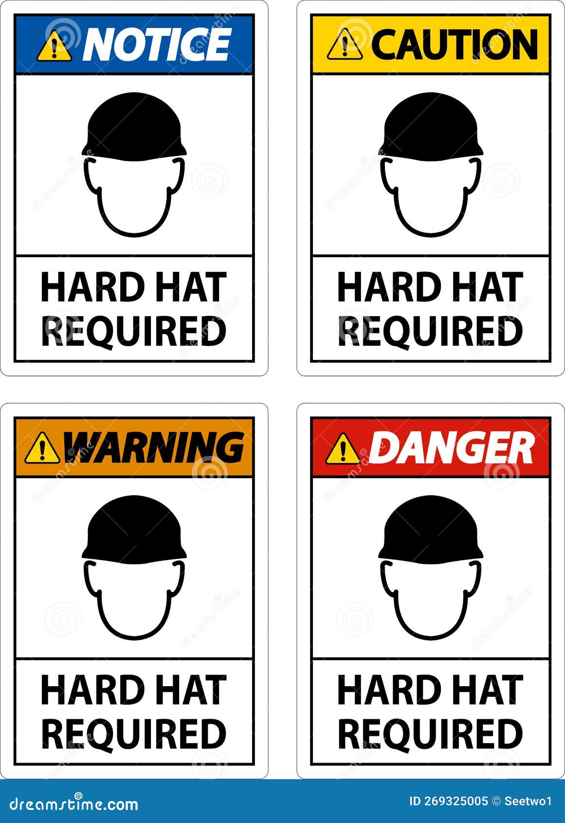 Caution Hard Hats Required Symbol Sign, Vector Illustration, Isolate On ...