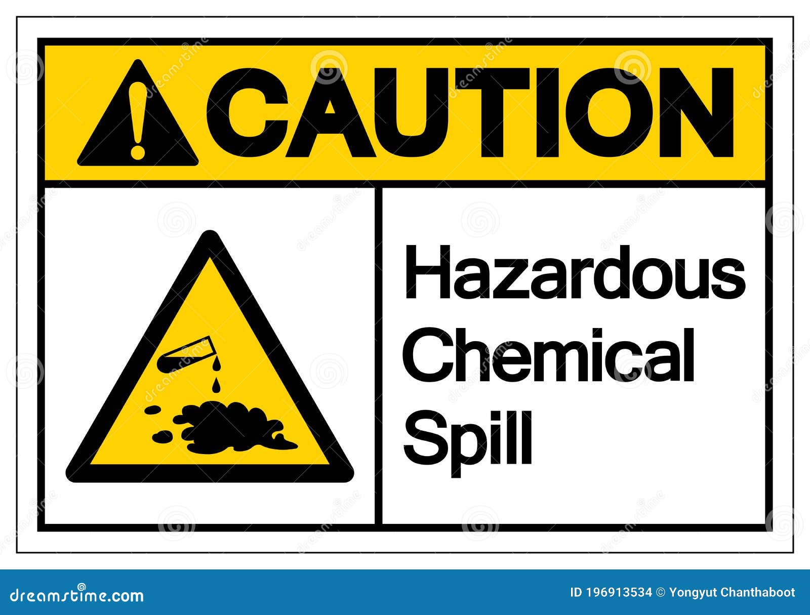 Caution Hazardous Chemical Spill Symbol Sign ,Vector Illustration ...