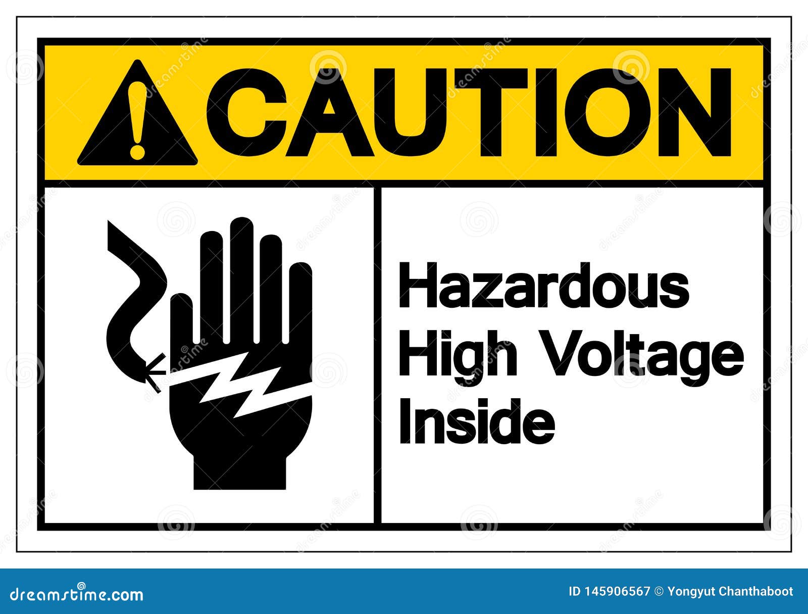 Caution Hazardous High Voltage Inside Symbol Sign, Vector Illustration ...