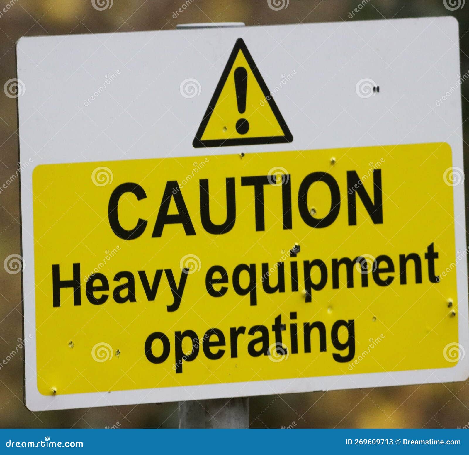 Caution Heavy Equipment Operating Sign Stock Image - Image of risk ...
