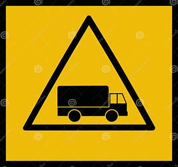 Caution, Heavy Goods Vehicles in Operation. Stock Illustration ...