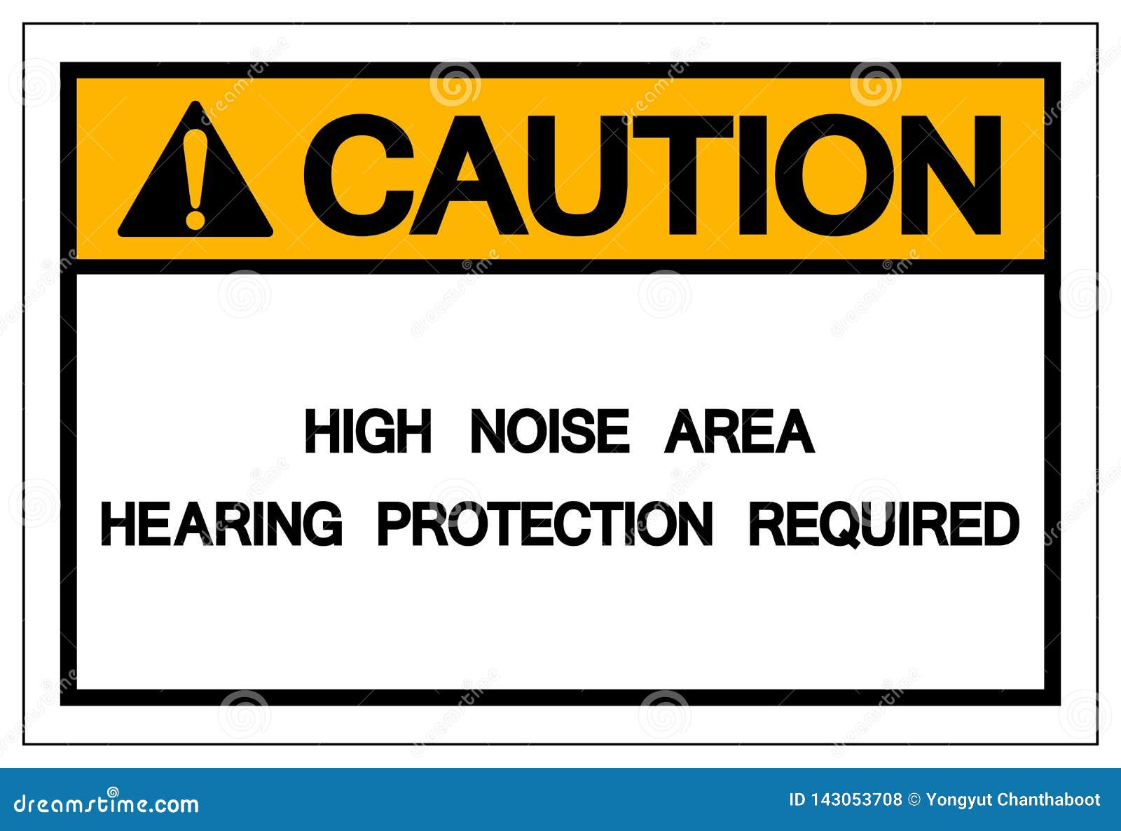 Caution High Noise Area Hearing Protection Required Symbol ,Vector ...