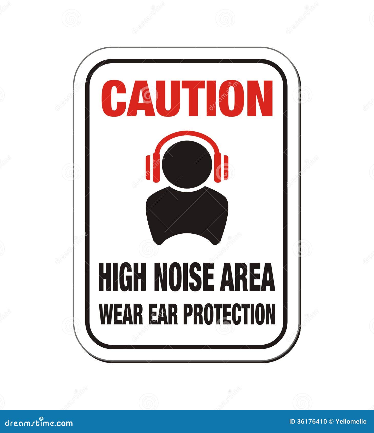 Caution High Noise Area Sign Stock Vector - Illustration of modern ...