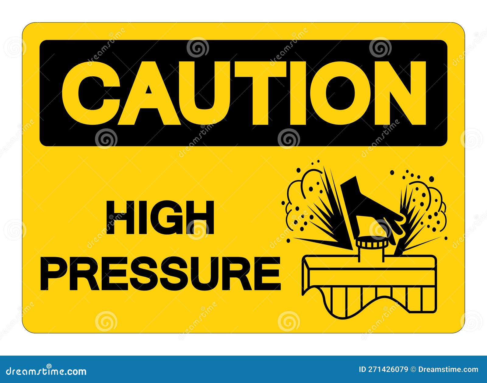 Caution High Pressure Symbol Sign ,Vector Illustration, Isolate on ...