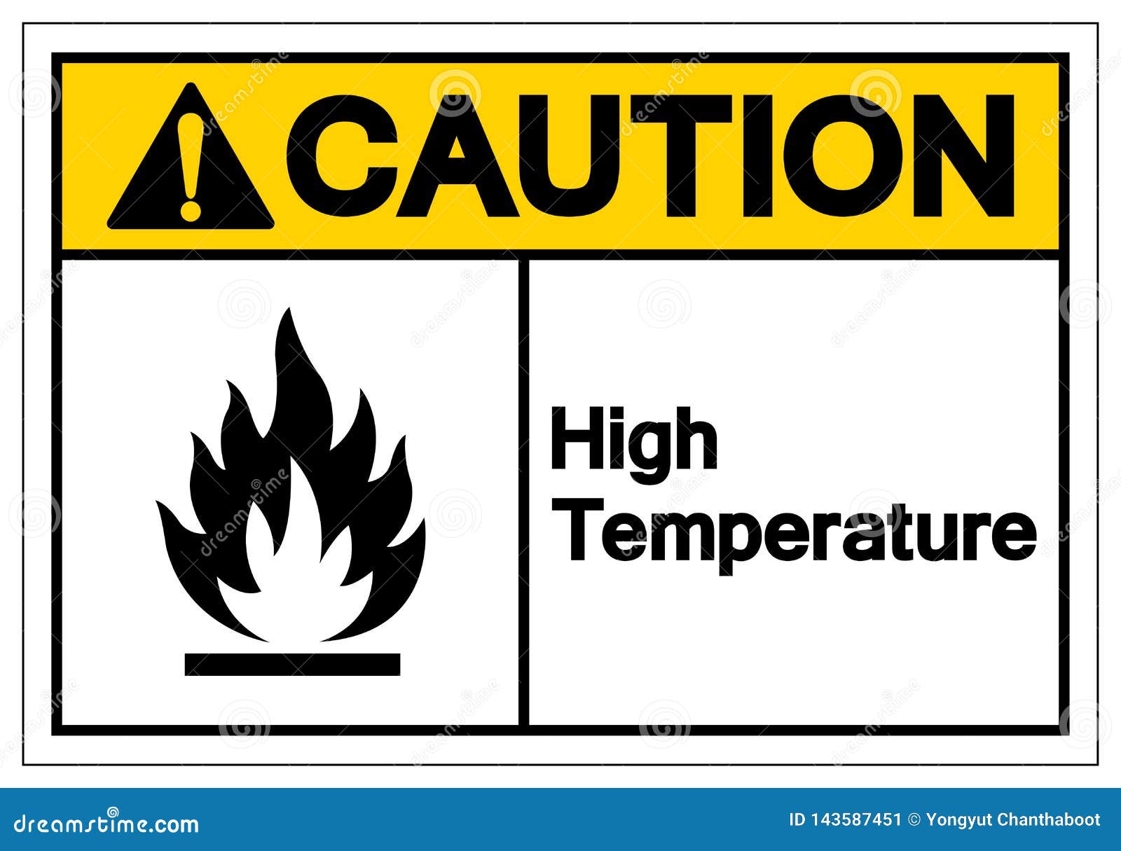 Caution High Temperature Symbol Sign, Vector Illustration, Isolate on ...