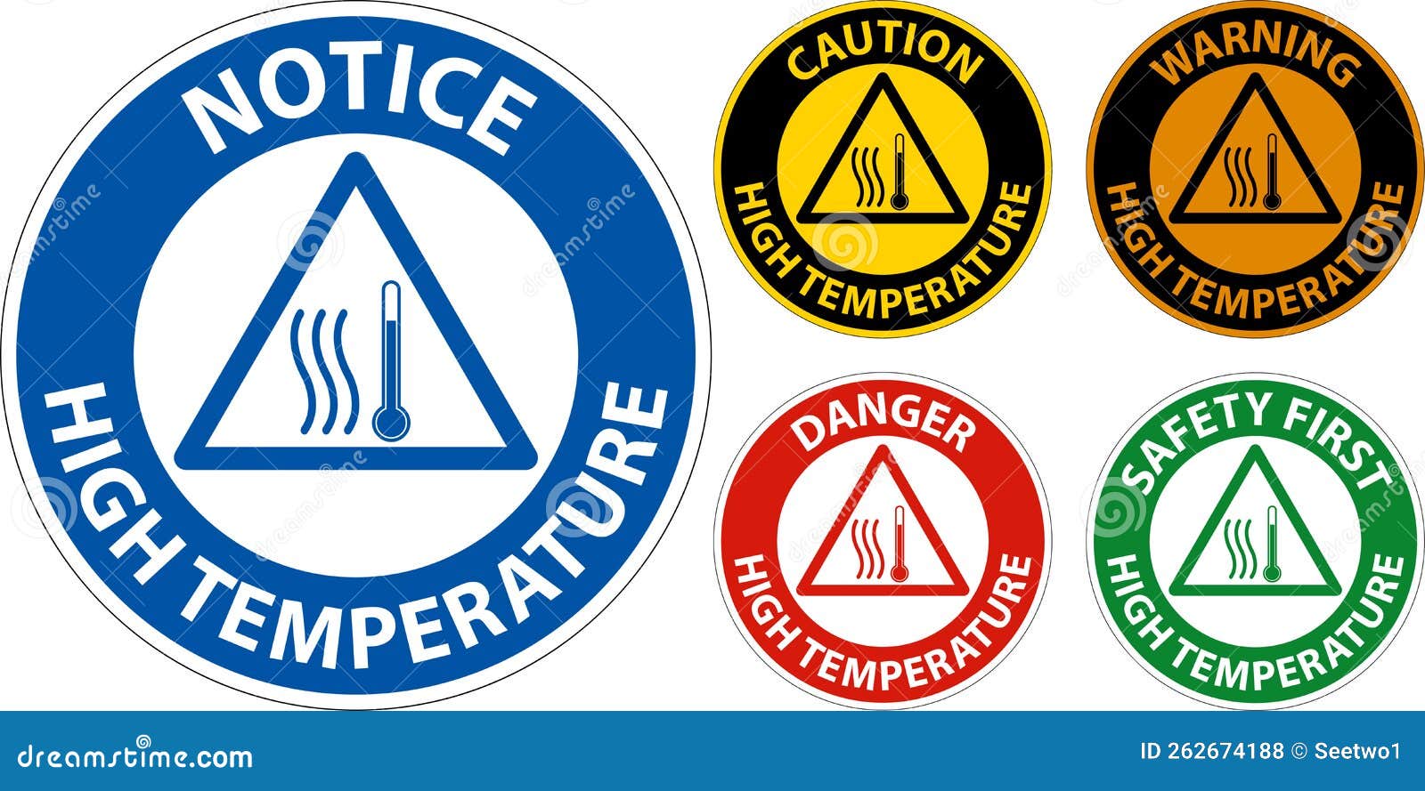 Caution High Temperature Symbol and Text Safety Sign Stock Vector ...