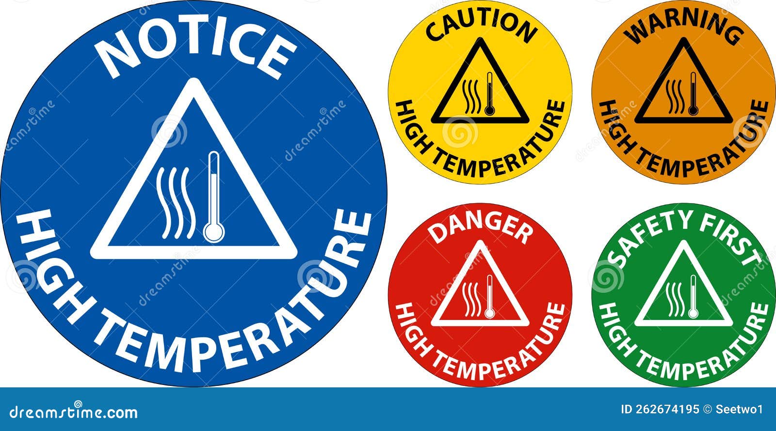 Caution High Temperature Symbol and Text Safety Sign Stock Vector ...