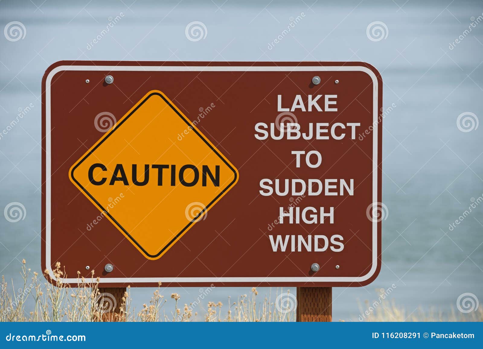 Caution High Winds Sign stock image. Image of lake, mono - 116208291