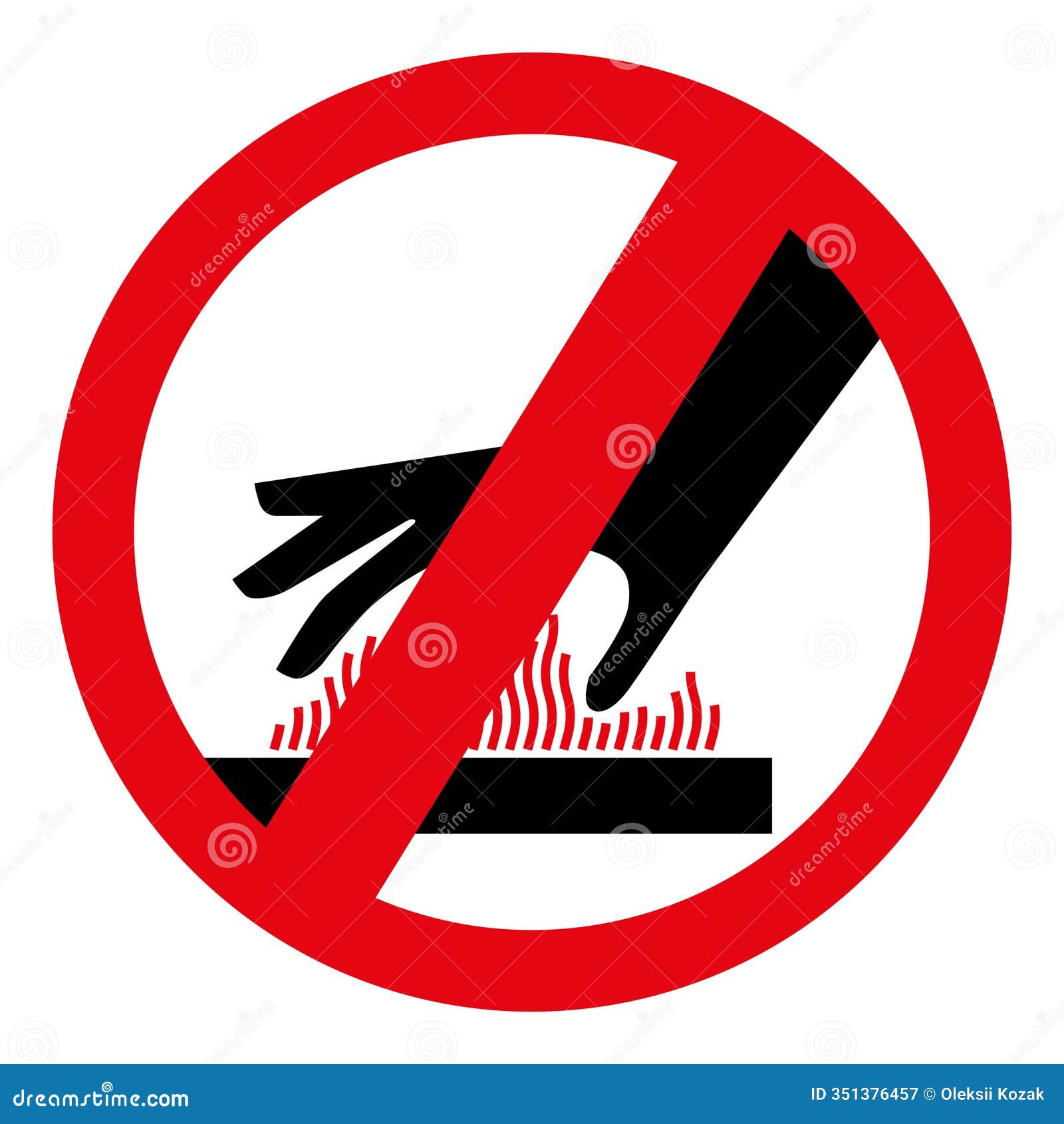 Caution, Hot Surface, Do Not Touch the Surface. Sign, Illustrations ...