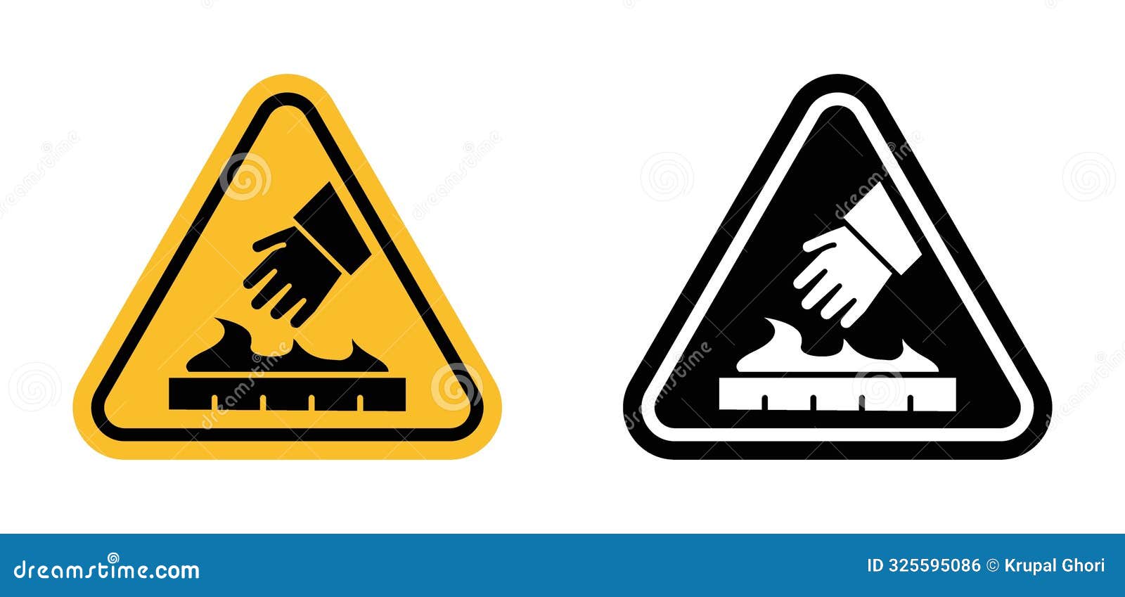 Caution Warning about Hot Surface Indicating Risk of Burns Stock ...