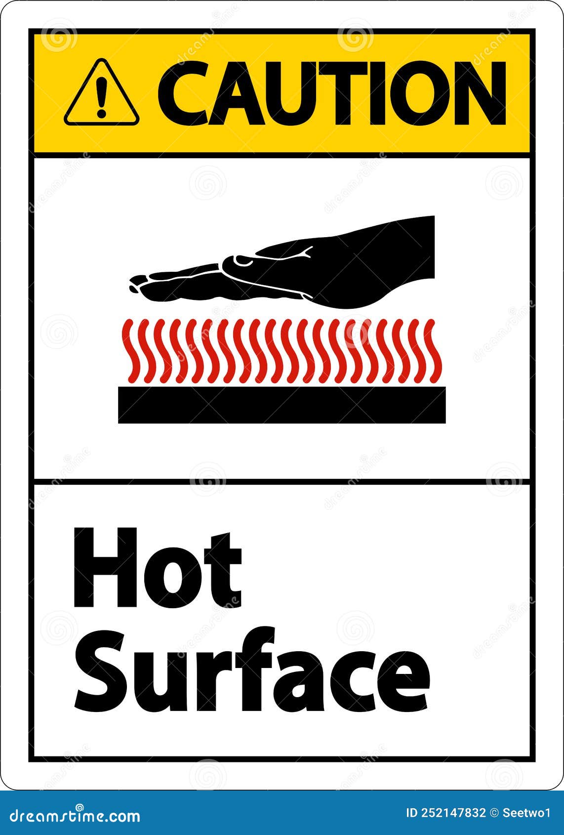 Caution Hot Surface Symbol Sign on White Background Stock Vector ...
