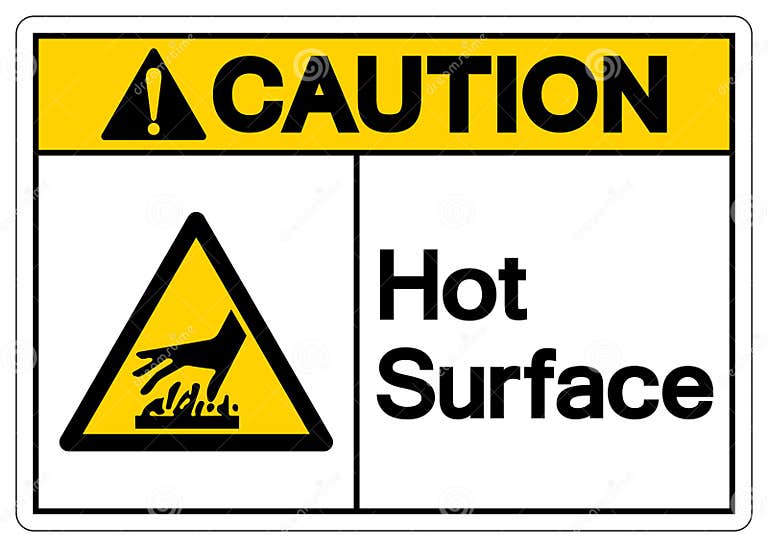 Caution Hot Surface Symbol, Vector Illustration, Isolate on White ...