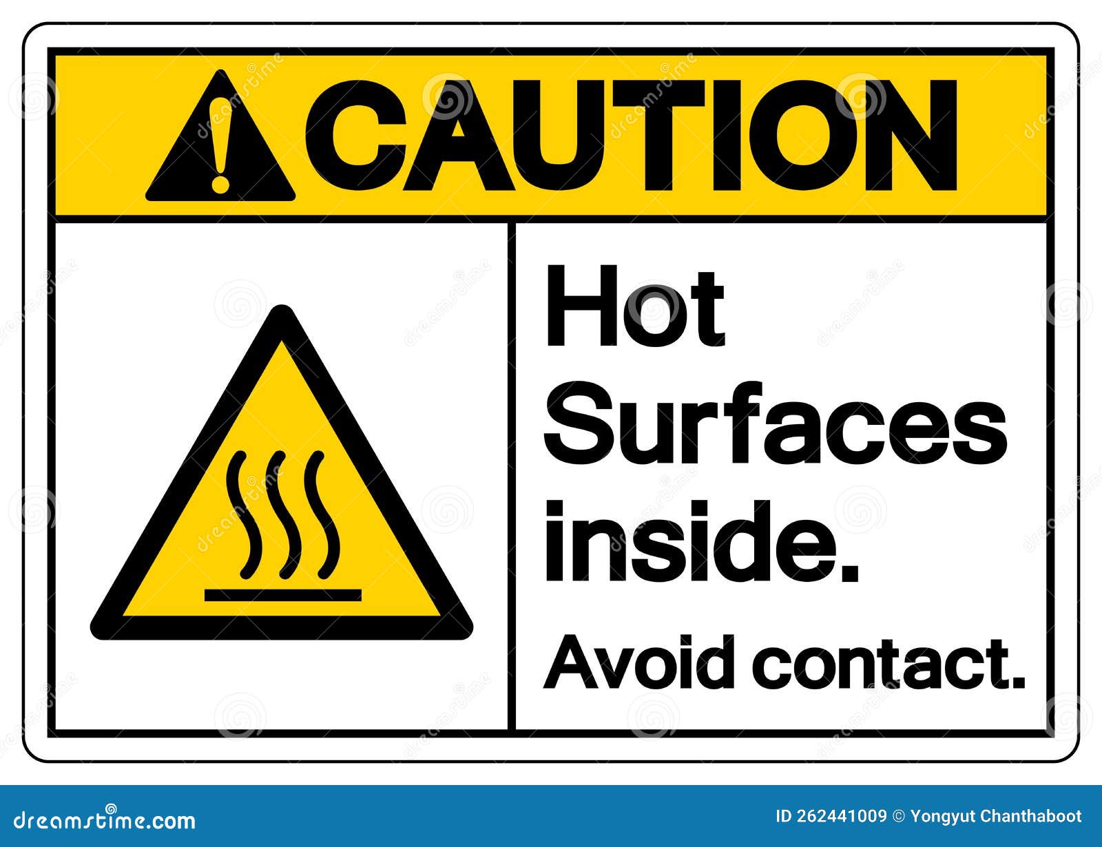 Caution Hot Surfaces Inside Avoid Contact Symbol Sign, Vector ...